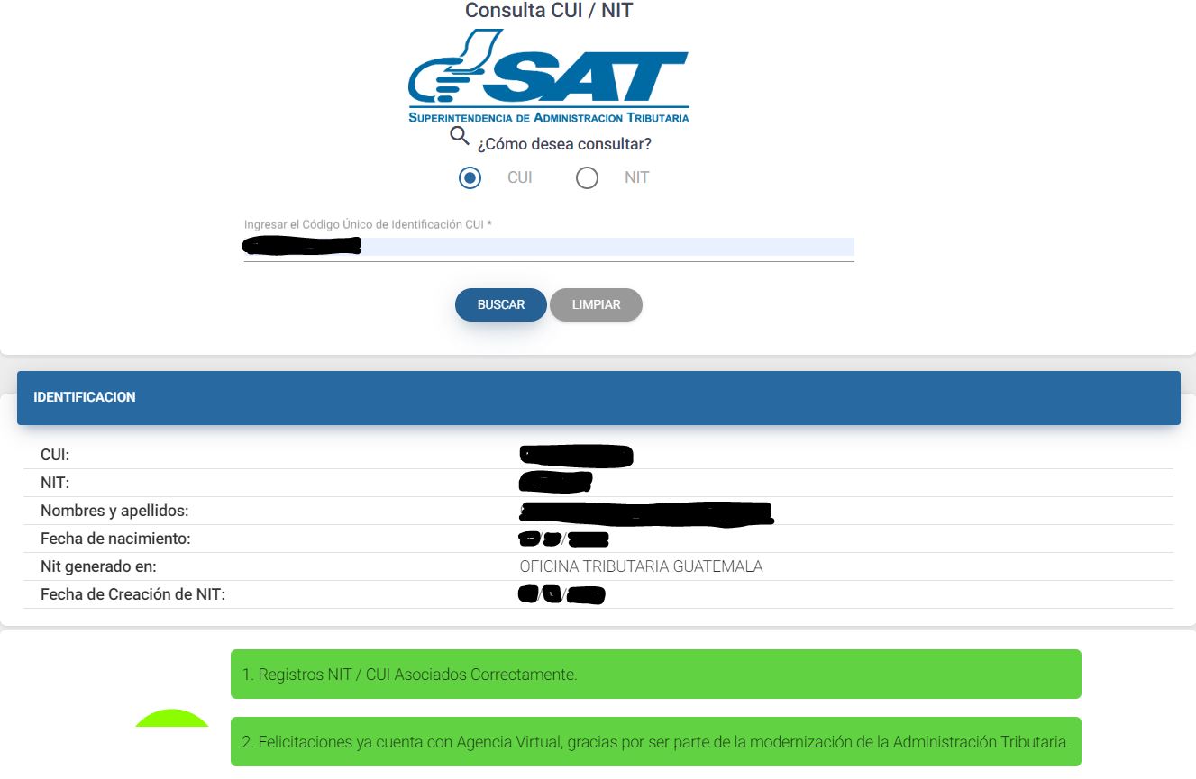 Cómo solicitar el NIT por primera vez o consultarlo usando el DPI, paso ...